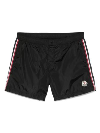 Moncler Gestreifte Badeshorts - Schwarz