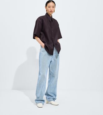 Bottega Veneta Jean ample d&eacute;color&eacute; - Bleu - Femme - 36
