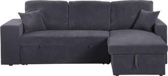 Habitat et Jardin Canapé dangle en velours côtelé convertible/réversible Axel - 3 places - Gris