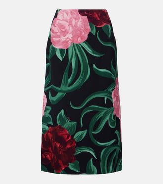 La DoubleJ Bedruckter Bleistiftrock aus Satin