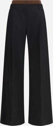 Loewe Wide-Leg Pants with Ribbed Waistband Female L