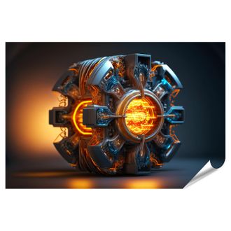 Islandburner XXL Bild Poster Kernfusions Reaktor Cyberpunk Konzept futuristisch Premium Bilder Fotodruck