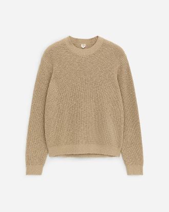 Arket Pullover Aus Baumwolle Und Leinen -Beige