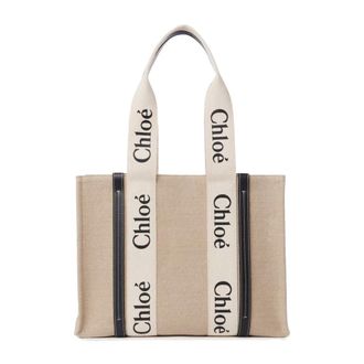 Chlo&eacute; Woody Medium Tote Bag - - Bags - Damen - Beige - ONE SIZE