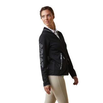 Ariat Womens Byron Full Zip Hoodie Long Sleeve in Black, Size X-Small, by Ariat