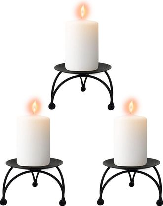 Generic Kerzenhalter Adventskranz &Oslash; 7cm, 1/2/3/4 St&uuml;ck Advents Kerzenhalter Stumpenkerzen, Metall Adventskerzenhalter Kerzenteller Kerzenst&auml;nder f&uuml;r Hochzeit,