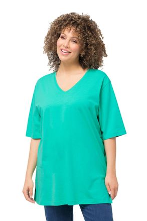 Ulla Popken Damen Basic-v T-Shirt, T&uuml;rkisgr&uuml;n, 50/52