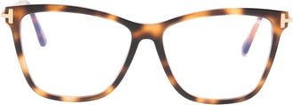 Tom Ford Eyewear Brille mit geometrischem Gestell - Braun