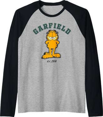 Garfield Pose College-Baseballteam, lustiger Retro-Klassiker Raglan