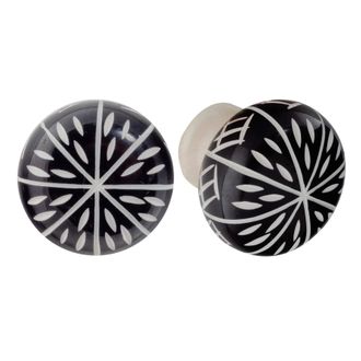 Nicola Spring M&ouml;belkn&ouml;pfe aus Kunstharz - Schwarz - 12 St&uuml;ck