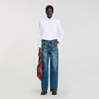 Sandro Kurze Bluse mit Falten