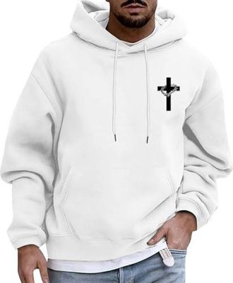 Generic Sweat a Capuche Homme Hooded Sweatshirt Sweats &agrave; Capuche Homme Automne et Hiver avec Imprim&eacute; Lettre en Taille Large et Manches Longues