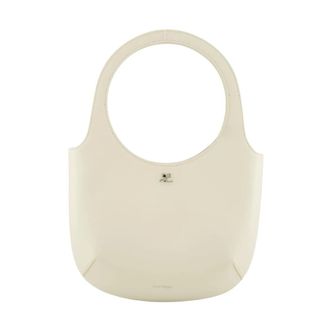 Courr&egrave;ges Femme, Sacs, Blanc, Taille: ONE Size Sac bandouli&egrave;re en cuir