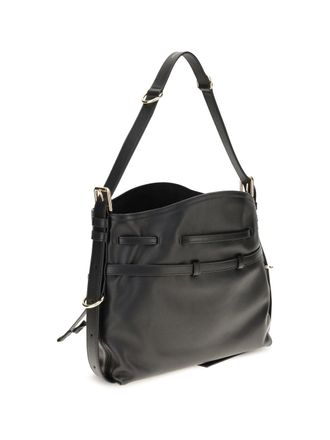 Givenchy Womens Bucket Bag Voyou Glossy Leather Black Calf