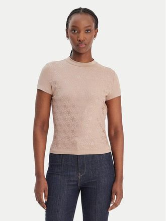 Guess T-Shirt W4BI26 J1314 Beige Regular Fit