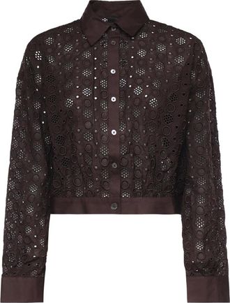 Pinko Pinko, Femme, Blouses et Chemises, Brun, Taille: 36 FR Charita Shirt