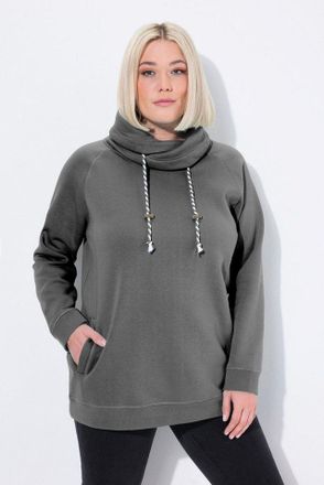 Ulla Popken Sweatshirt Sweatshirt weiter Stehkragen Taschen