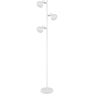 Globo Lighting Lampadaire Lampe de salon Lampadaire dappoint Lampe de chambre à coucher, métal verre blanc, 3 flammes E14, h 154 cm