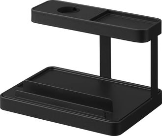 Yamazaki Tableware Yamazaki 1872 TOWER Handy- & Geräte-Ladeständer, schwarz, Stahl/ABS-Harz/Silikon, minimalistisch, 16 x 11,6 x 10 cm