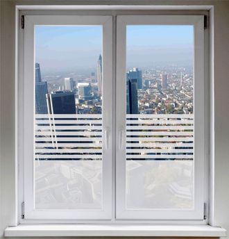 Indigos UG Fensterfolie Sonnenschutz Sichtschutzfolie Glasdekorfolie Stripes satiniert Blickdicht - 500-2000 mm - Dekoration Sonnenschutz Folie - selbstklebend -