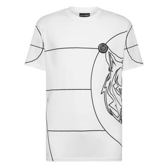 Plein Sport Homme, Tops, Blanc, Taille: L T-Shirt Col Rond Tigre