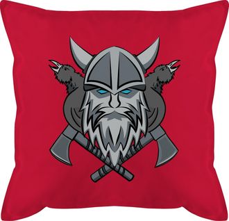 Shirtracer Kissen 50x50 - & Walhalla - Wikinger V2-50 x 50 cm - Rot - sofakissen Valhalla Vikings mit füllung Viking vikinger Wikinger&Walhalla