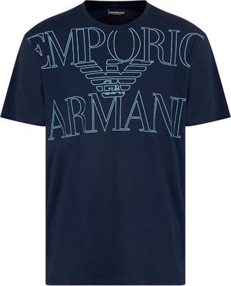 Emporio Armani Round-Neck T-Shirt, Armani Blu, L Homme