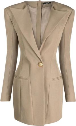 Balmain Einknopf-Blazer-Kleid - - Dresses - Damen - Beige - M
