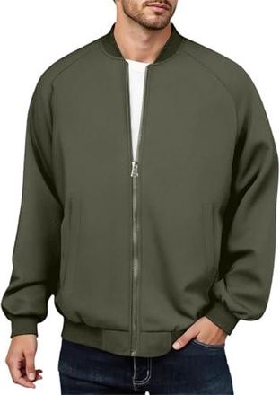 Generic Veste de saison pour homme - Veste bomber - Veste dautomne avec fermeture &eacute;clair - Veste de surv&ecirc;tement sans capuche - Veste de sport pour le printemp