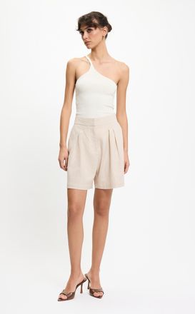 Benu Beige Leinen-Shorts