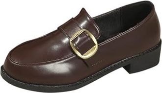 Generic Mocassins d&eacute;contract&eacute;s &agrave; bout rond pour femme - &Eacute;l&eacute;gants - Couleur unie - Classique - Talons &eacute;pais - L&eacute;gers et confortables - Chaussures de marche pou