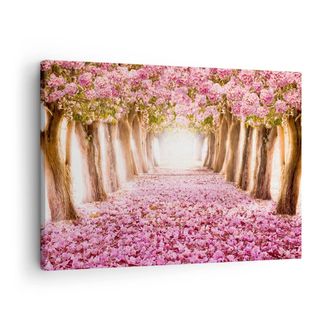 Arttor Bilder auf Leinwand Baum Blumen Kirsche Natur Leinwandbild 70x50cm Wandbilder Dekoration Wohnzimmer Schlafzimmer K&uuml;che Deko Klein Wanddeko Bild Wand K