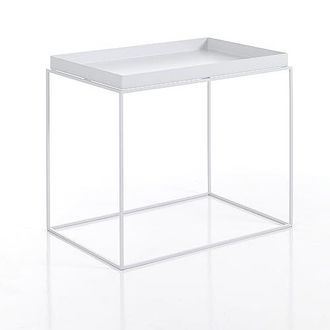 Wink Design Table Basse intérieure/extérieure, métal, Blanc Mat, Hauteur 55 x 60 x 40 cm