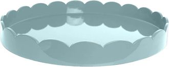 Addison Ross Gebogenes Tablett mit gewelltem Rand, 40,6 x 40,6 cm, Eau de Nil