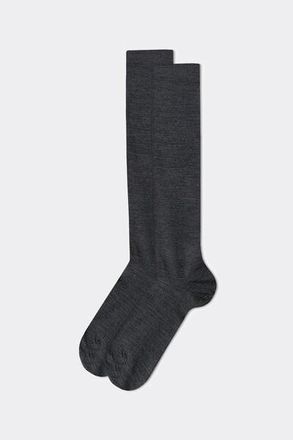 Calzedonia Lange Herrensocken Mit Wolle Und Baumwolle Grau