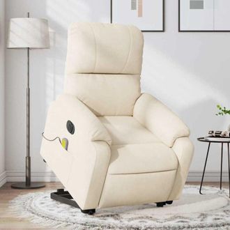 vidaXL Vidaxl - Fauteuil inclinable de massage électrique beige microfibres