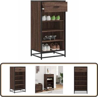 vidaXL Vidaxl - Schuhregal Braun Eichen-Optik 48x38x97,5 cm Holzwerkstoff