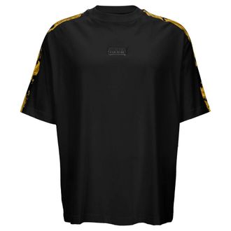 Versace Jeans Couture Bedrucktes Baumwoll-Jersey T-Shirt - - Tops - Herren - Schwarzk - 2XL
