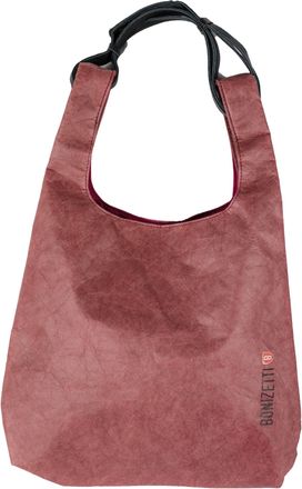 Bonizetti Damentasche DARLING - Handtasche aus Kraftpapier 28,5 x 12 x 45cm (LxBxH) Tragegriff aus echtem Leder Burgunderrot Schultertasche, ger&auml;umig, Shopper, 