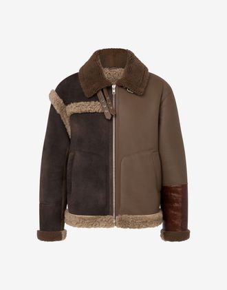 Moschino Peau de mouton mélangée à du shearling - Marron