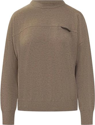 Brunello Cucinelli Femme, Pulls, Brun, Taille: 42 FR Wool Sweater