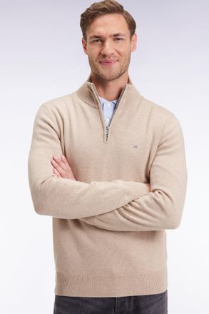Eden Park Pull Col Camionneur En Laine Et Coton Beige