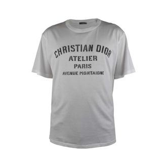 Dior Homme, Tops, Blanc, Taille: 2XL Atelier Logo Print T-Shirt