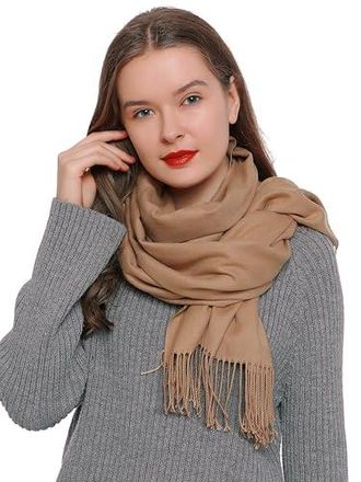 DonDon &Eacute;charpe femme hiver chaud et douce Ch&acirc;le Etole Foulard 185 x 65 cm - kaki