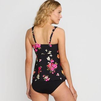 Lands End Ausgestelltes Tankinitop mit U-Ausschnitt, Damen, Größe:32-34 regular, Schwarz, Elasthan/Polyester-Mischung/Nylon-Mischung, by Lands End