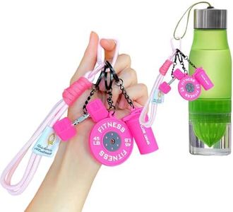 Generic Porte-clés haltère en silicone avec poignée en métal - Cadeau de motivation pour le fitness et la gym, parfait pour la décoration extérieure et les am