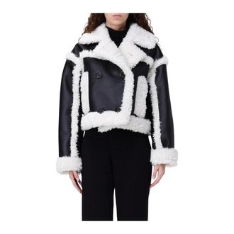 Stand Studio Stand Studio, Femme, Vestes, Noir, Taille: 36 FR Veste en Shearling