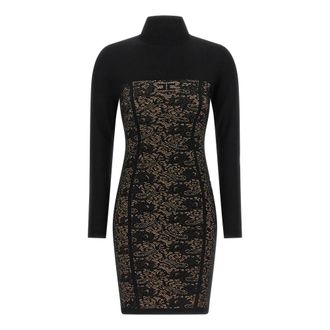 Elisabetta Franchi Strukturiertes Strick-Minikleid - - Dresses - Damen - Schwarzk - S
