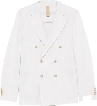 Eleventy Homme, Vestes, Blanc, Taille: 2XL Blazer crois&eacute; &agrave; rayures