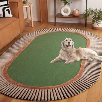 Safavieh Modern Wohnzimmer, Esszimmer, Schlafzimmer - Fifth Avenue, Mittlerer Stapel, Grün/Schwarz, 152 X 244 cm